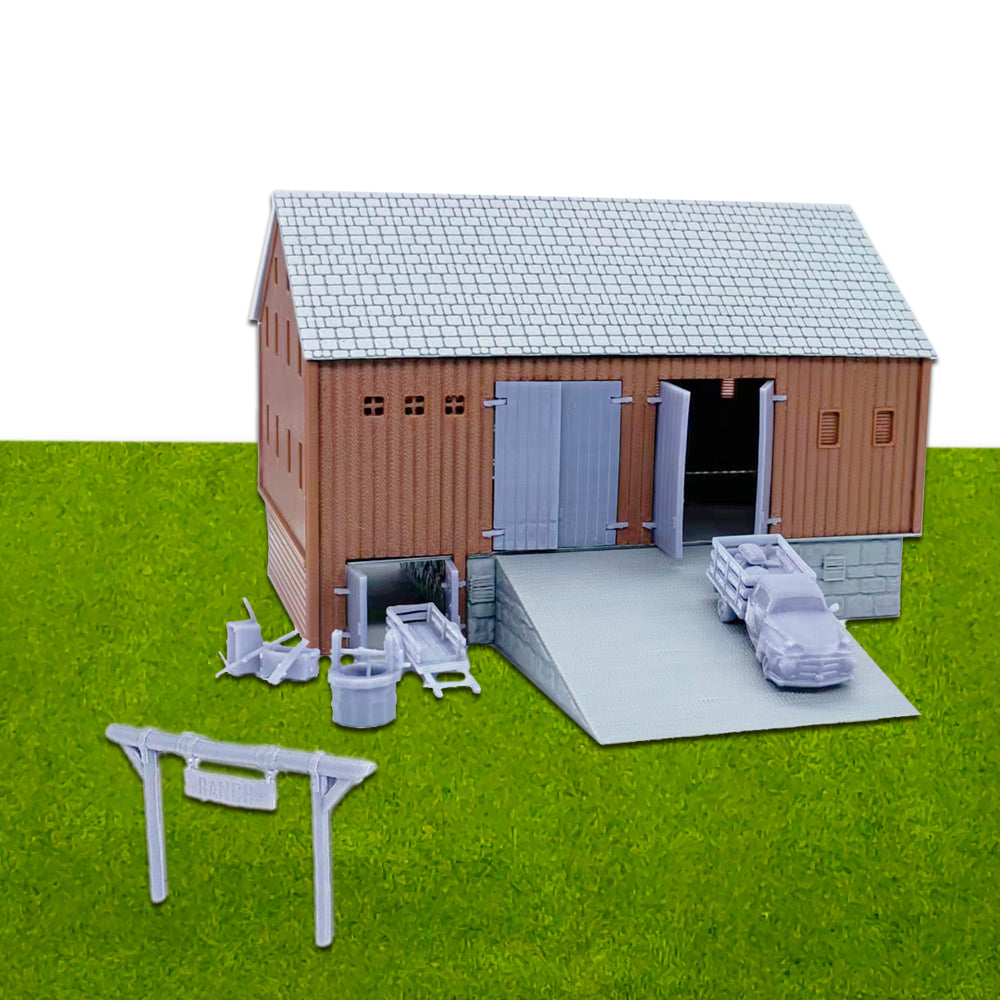 Large Country Farm Barn-McLean Barn Gettysburg 1:64 S Scale – Outland ...