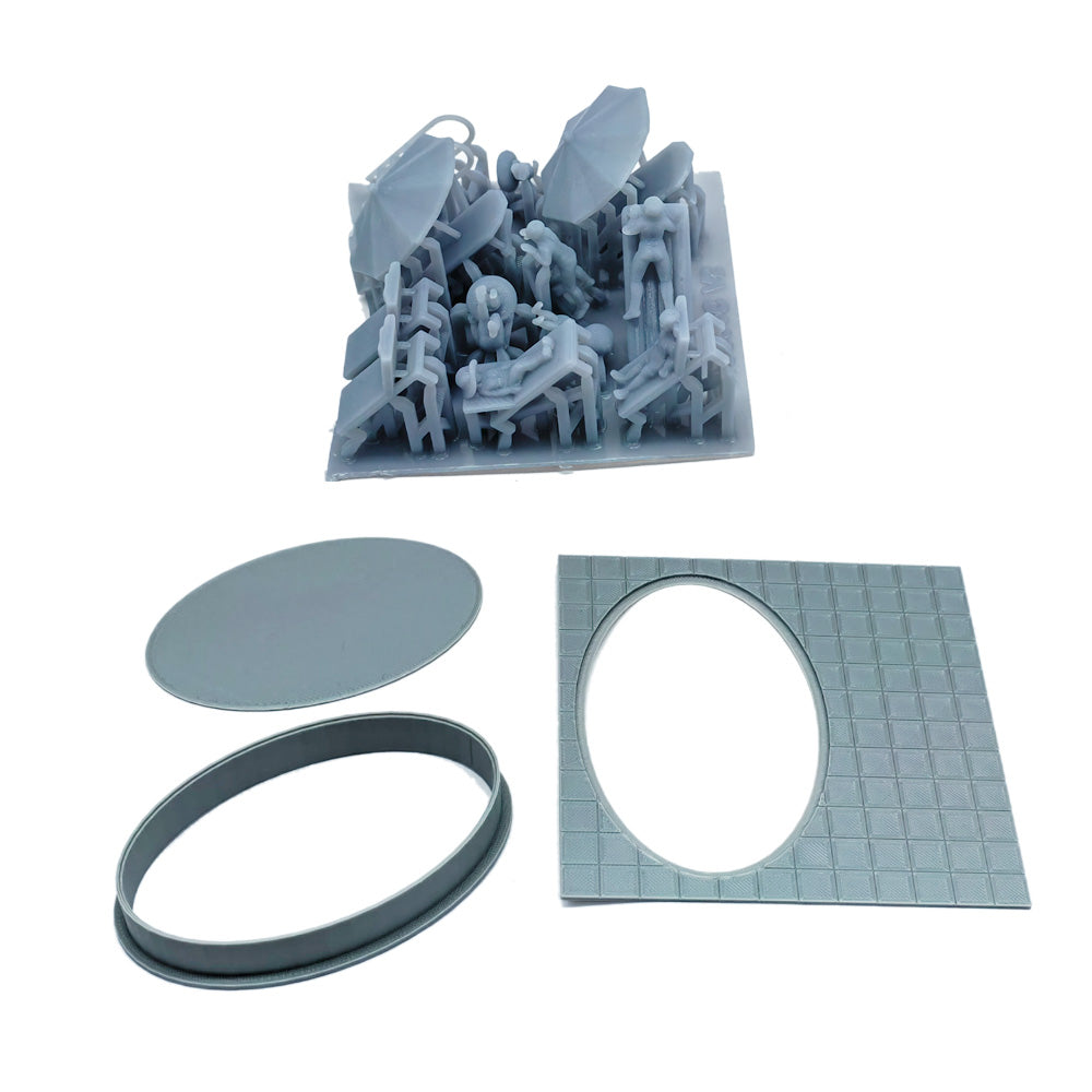 Swimming Pool Set with People Figures 1:87 HO Scale – Outland Models