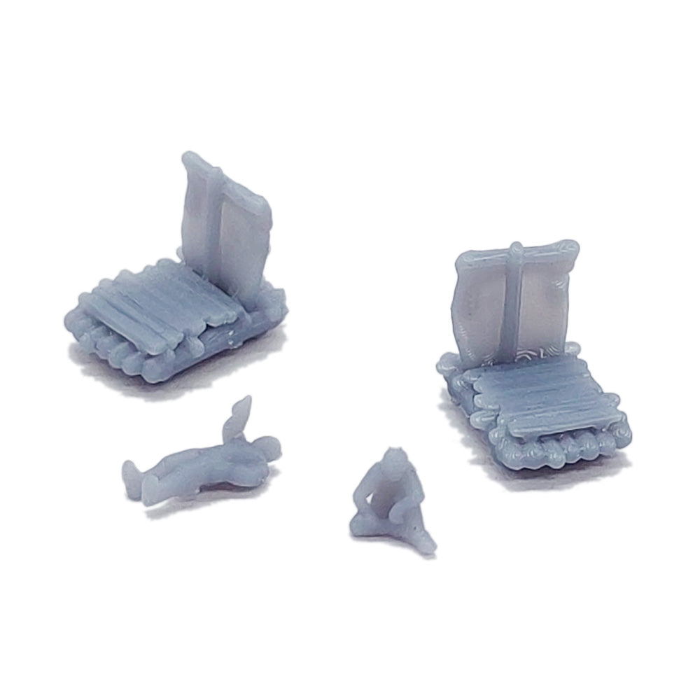 Small Raft Set with Figures 1:220 Z Scale – Outland Models