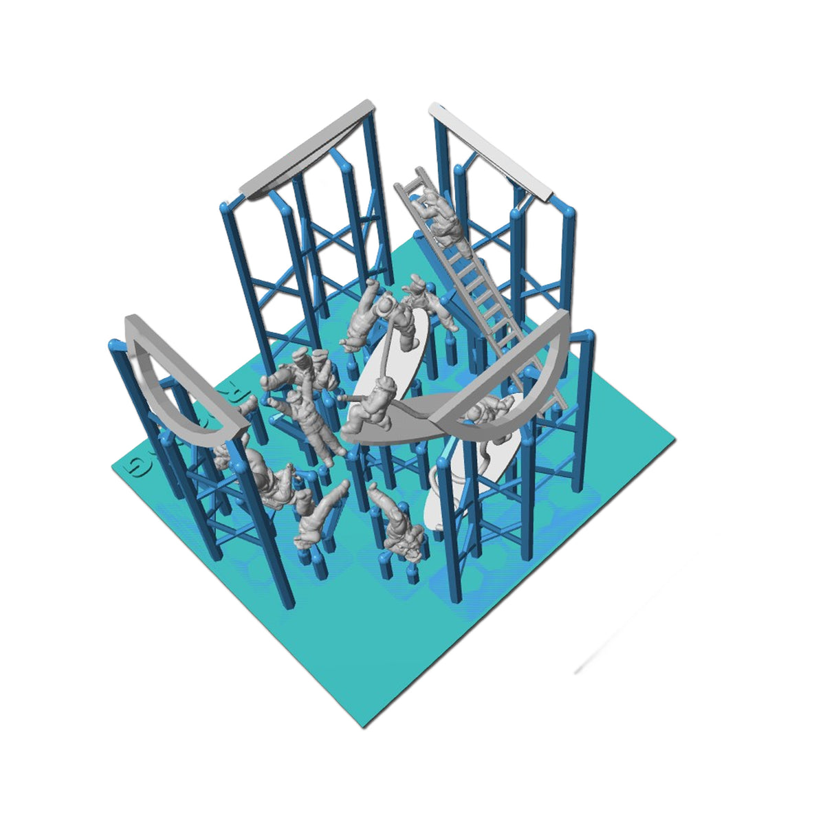 Firemen Firefighter Figure Set 1:160 N Scale – Outland Models