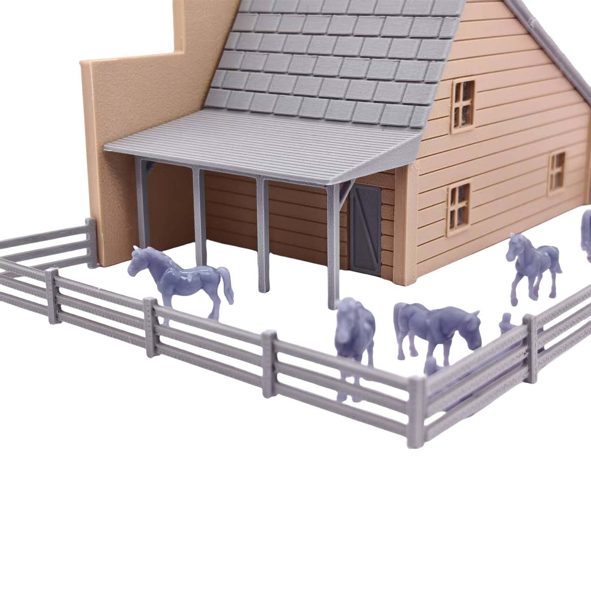 Old West Livery Stable w Horses 1:64 S Scale – Outland Models