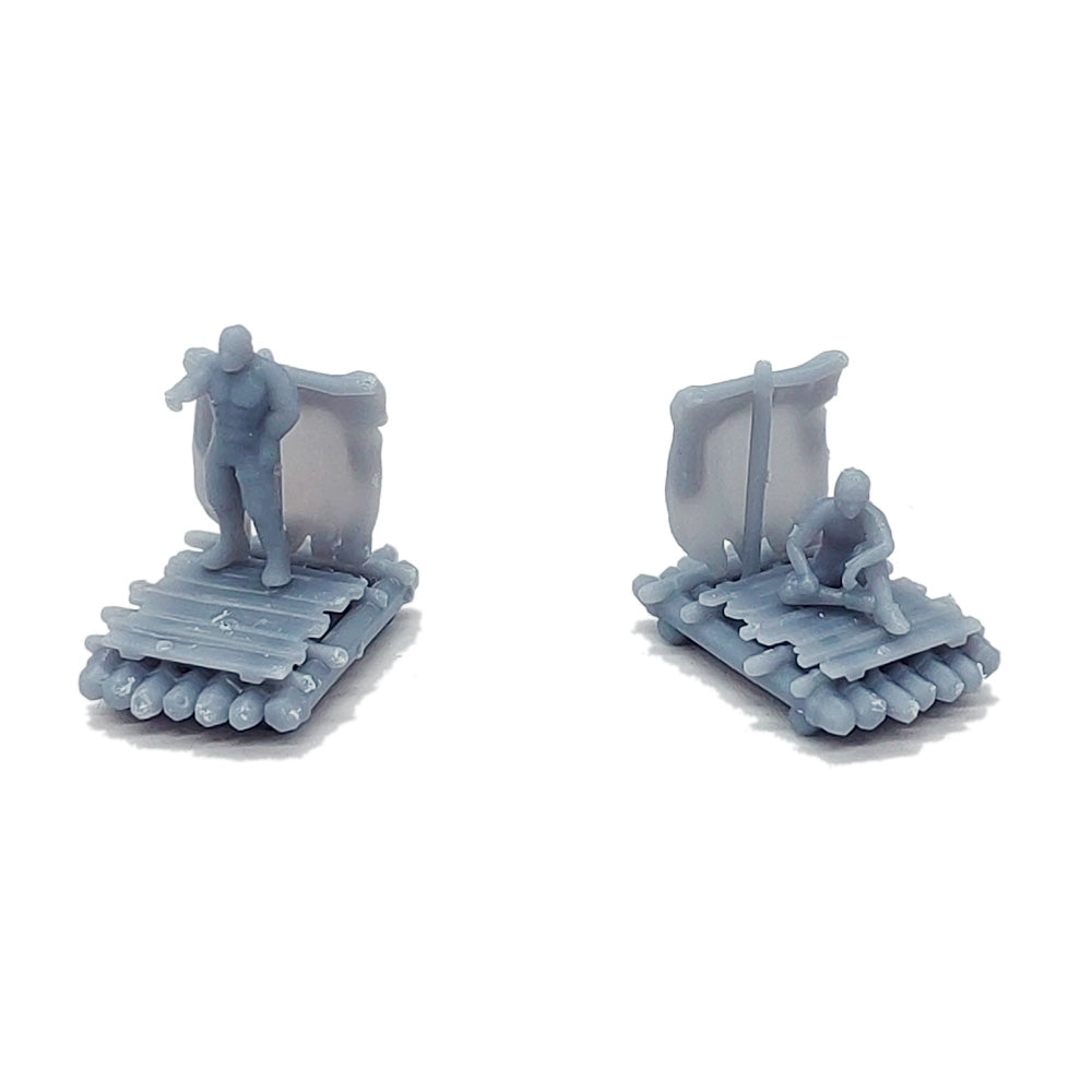 Small Raft Set with Figures 1:87 HO Scale – Outland Models