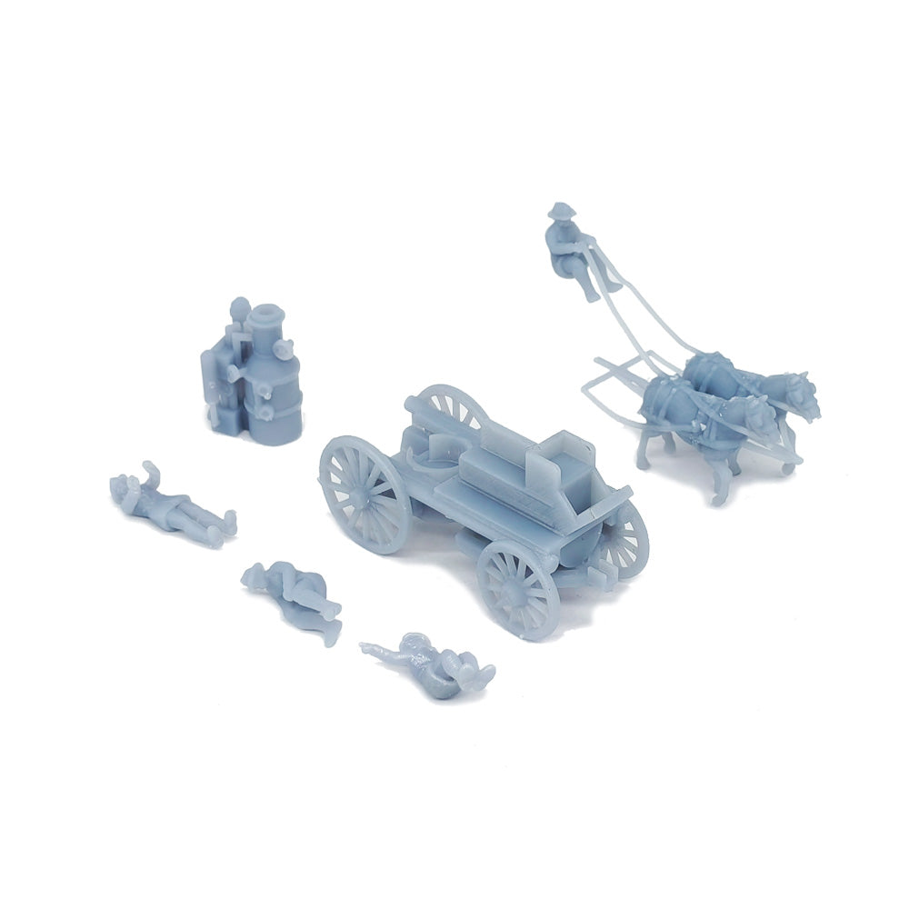 Old West Horse-drawn Fire Engine w Firefighters – Outland Models