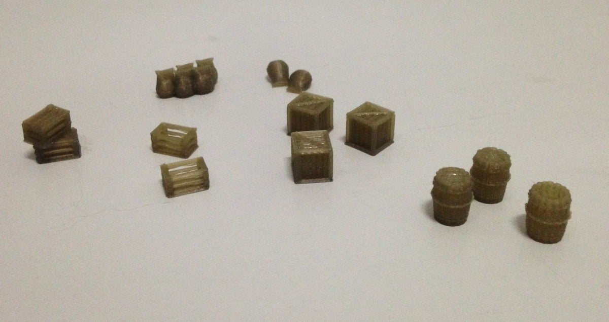 Barrel Crate Box Sack Accessories HO OO Scale Outland Models Railroad