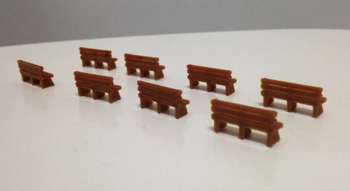 Classic Wood Style Bench x8 for Park / Station HO Scale Outland Models