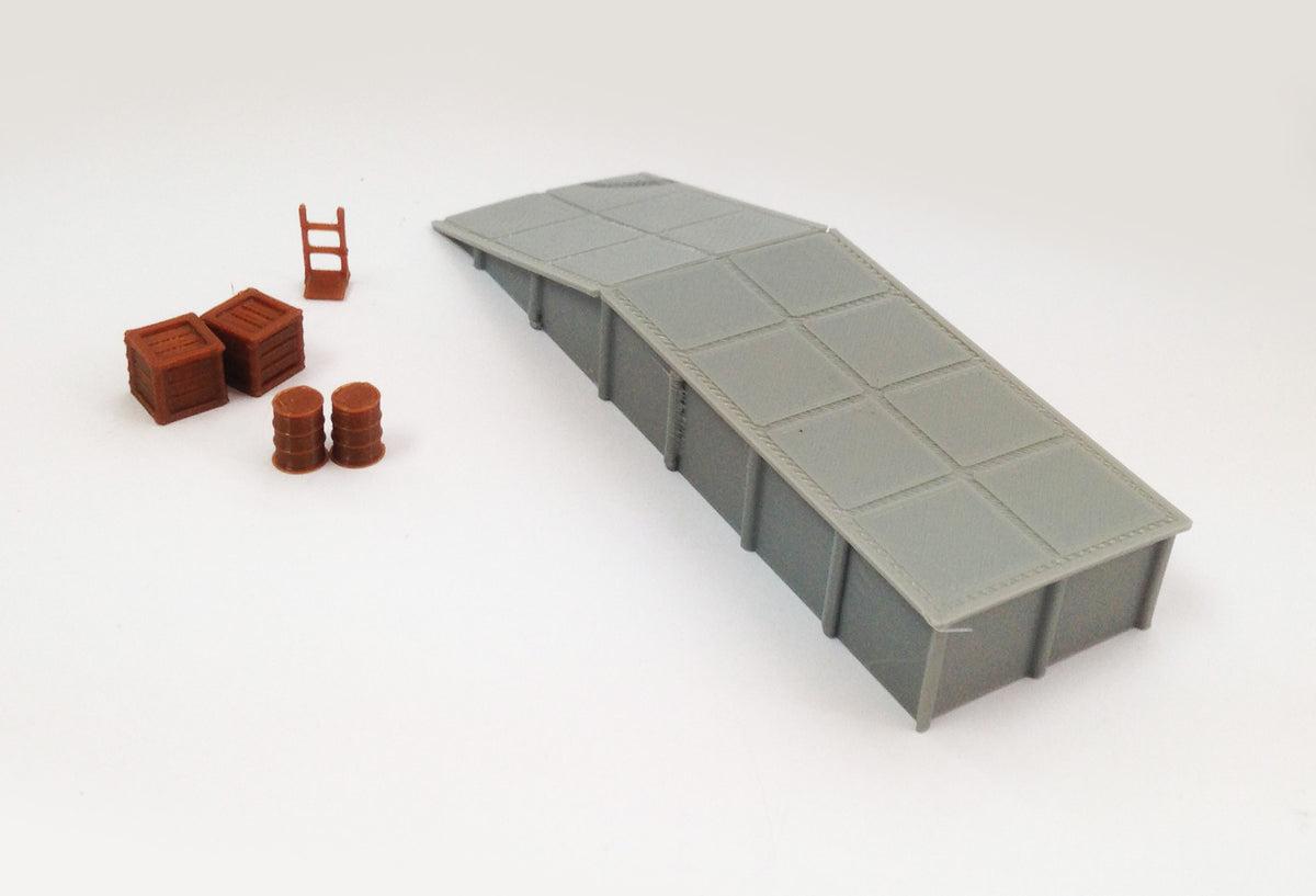 Platform / Loading Dock w Goods HO Scale Outland Models Train Railway