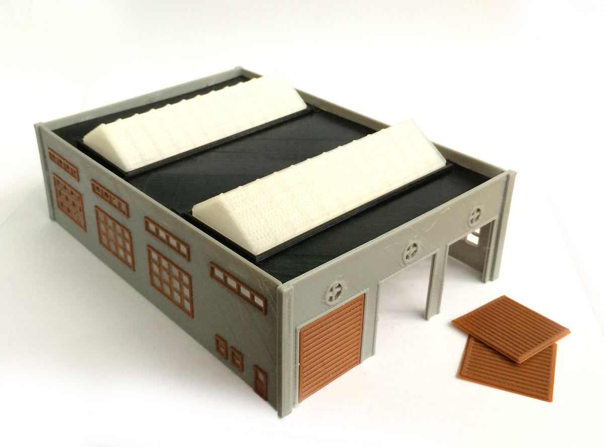 3-Stall Locomotive Shed / Engine House N Scale Outland Models Train Ra