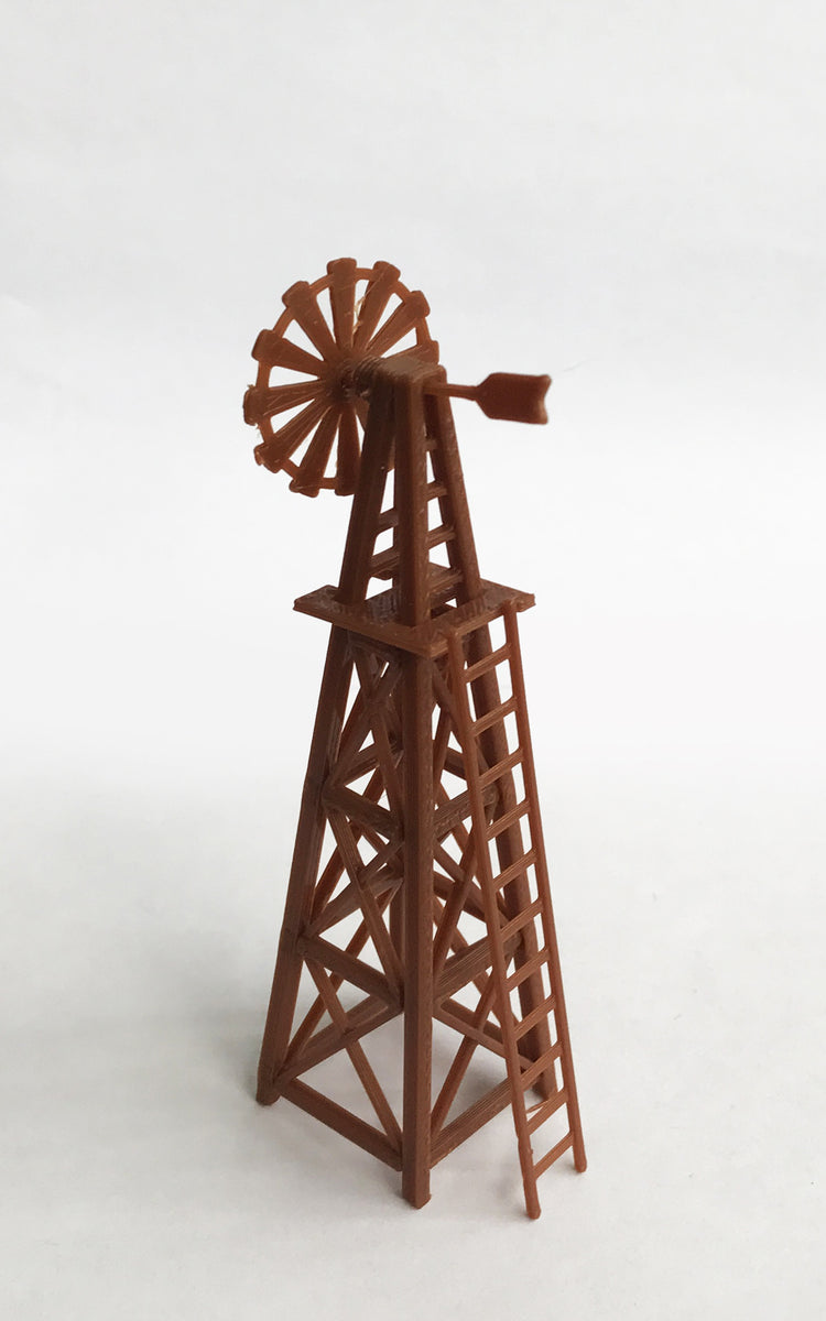 Country Farm Windmill (Brown) HO Scale 1:87 Outland Models Railway Lay