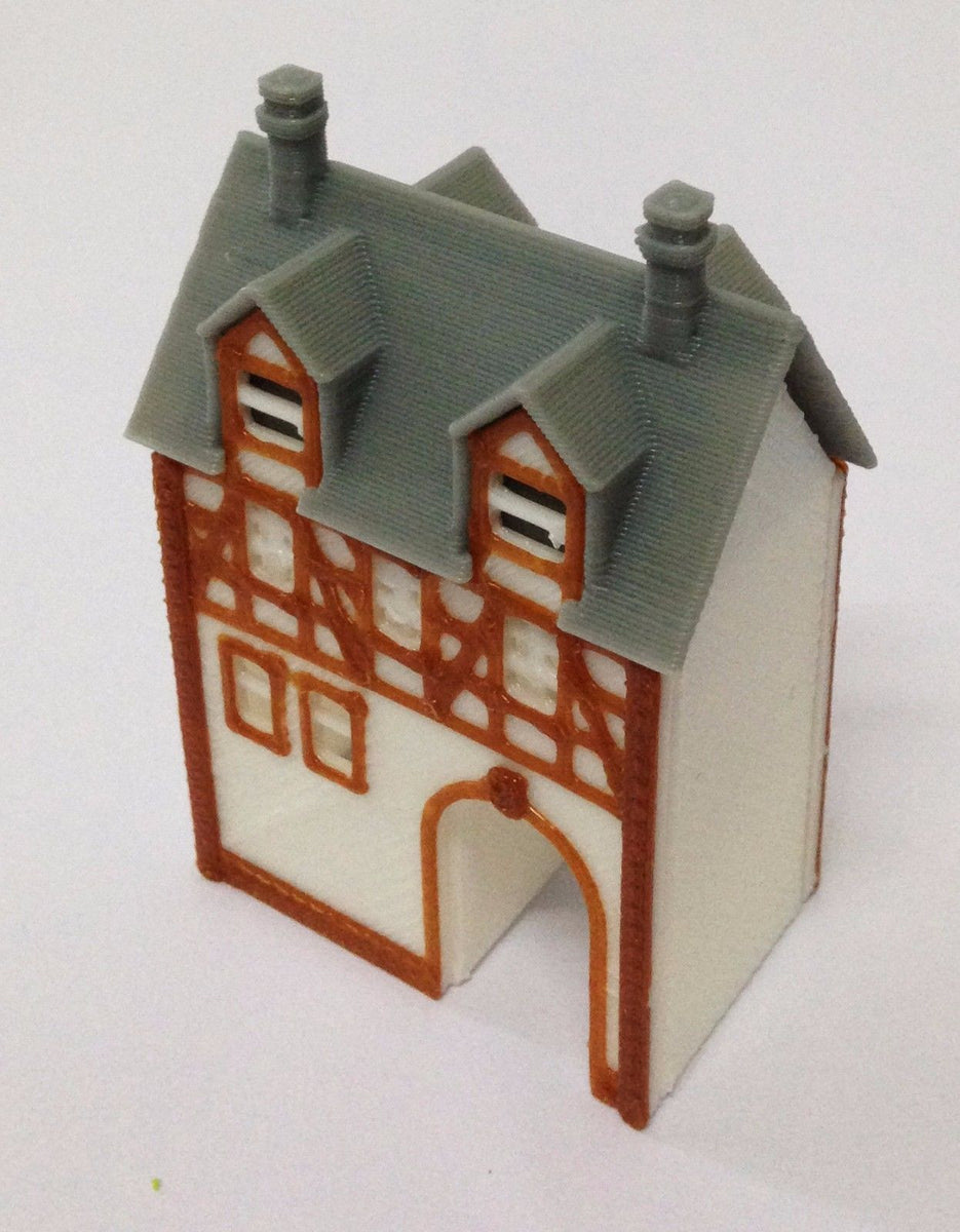 Half Timbered House (with Passage) Z Scale Outland Models Train Railwa