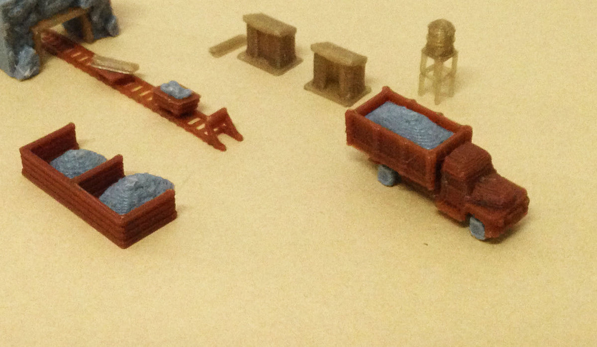 Ore Mining Accessories: Cart Truck Shanty.. Z Scale Outland Models Tra