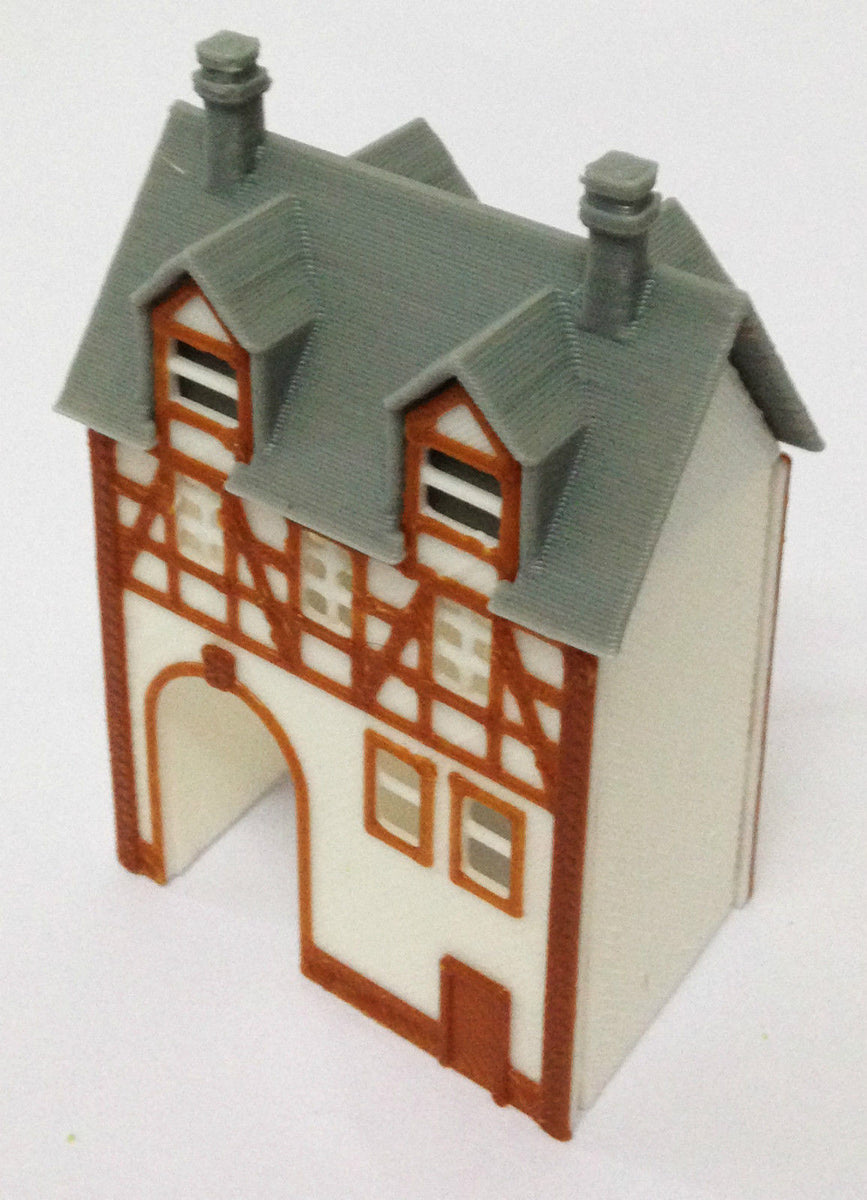 Half Timbered House (with Passage) N Scale Outland Models Train Railwa