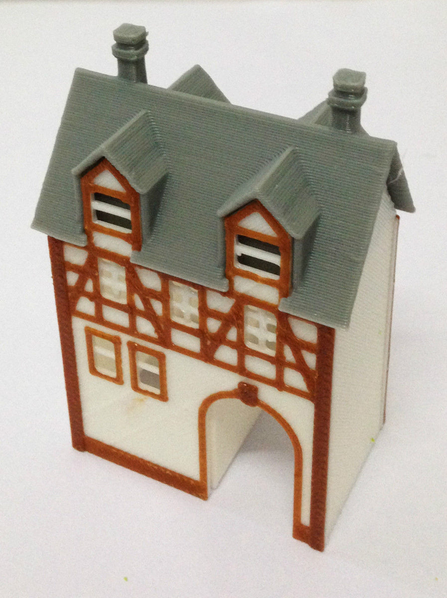 Half Timbered House (with Passage) N Scale Outland Models Train Railwa