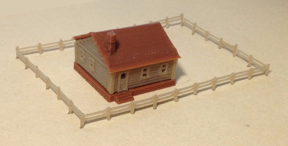 Country Cottage House with Fencings Z Scale Outland Models Train Railw