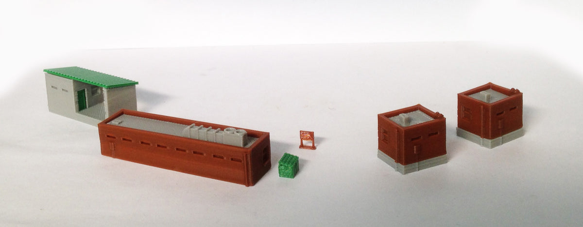 Factory Office Building Set Z Scale Outland Models Train Railway Scene
