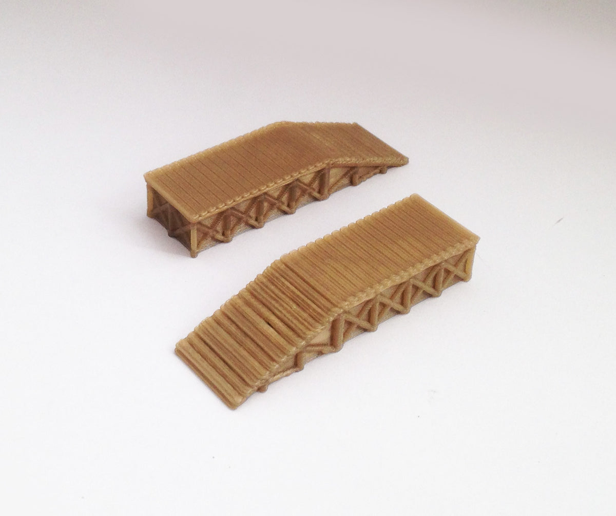 Wooden Style Loading Dock x2 N Scale 1:160 Outland Models Train Railro