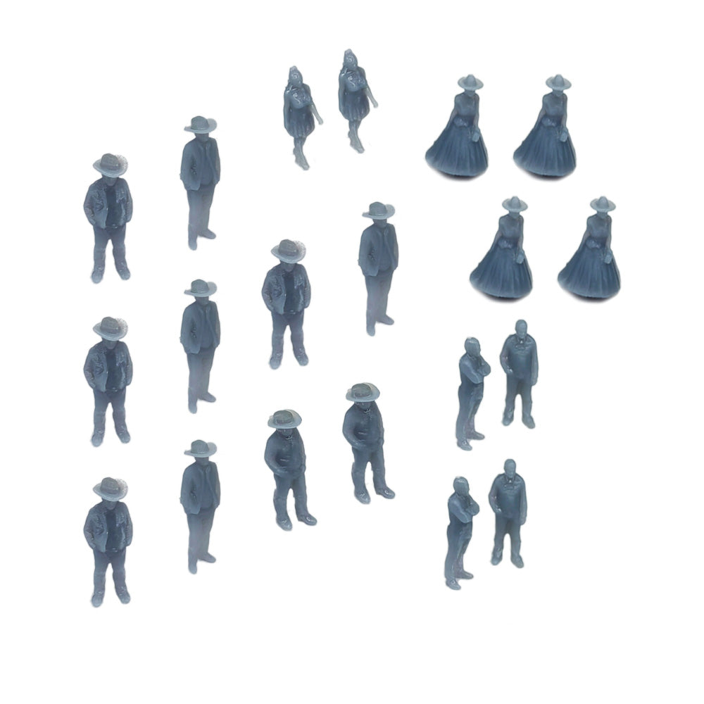 Old West People Figure Set (20 pcs) 1:64 S Scale – Outland Models