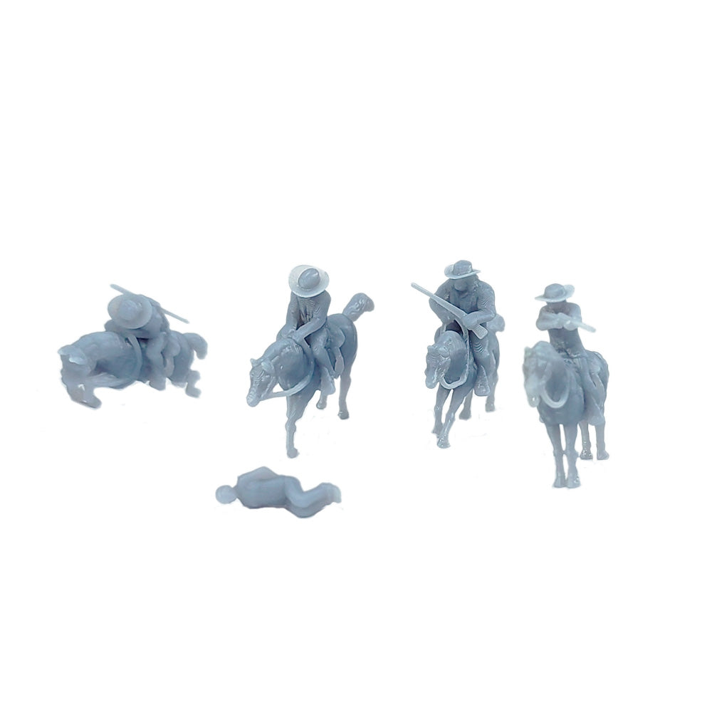 Old West Cowboy on Horse Figure Set 1:64 S Scale – Outland Models